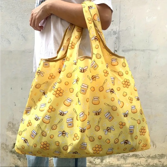 Bags | Large Cute Honey Bee Shopping Tote Bag Cartoon Little Bee ...